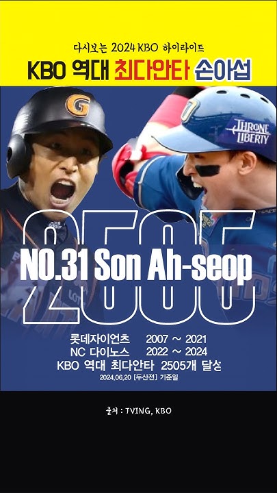 2024KBO 하이라이트 [손아섭] #홈런 #kbo #안타 #프로야구 - YouTube