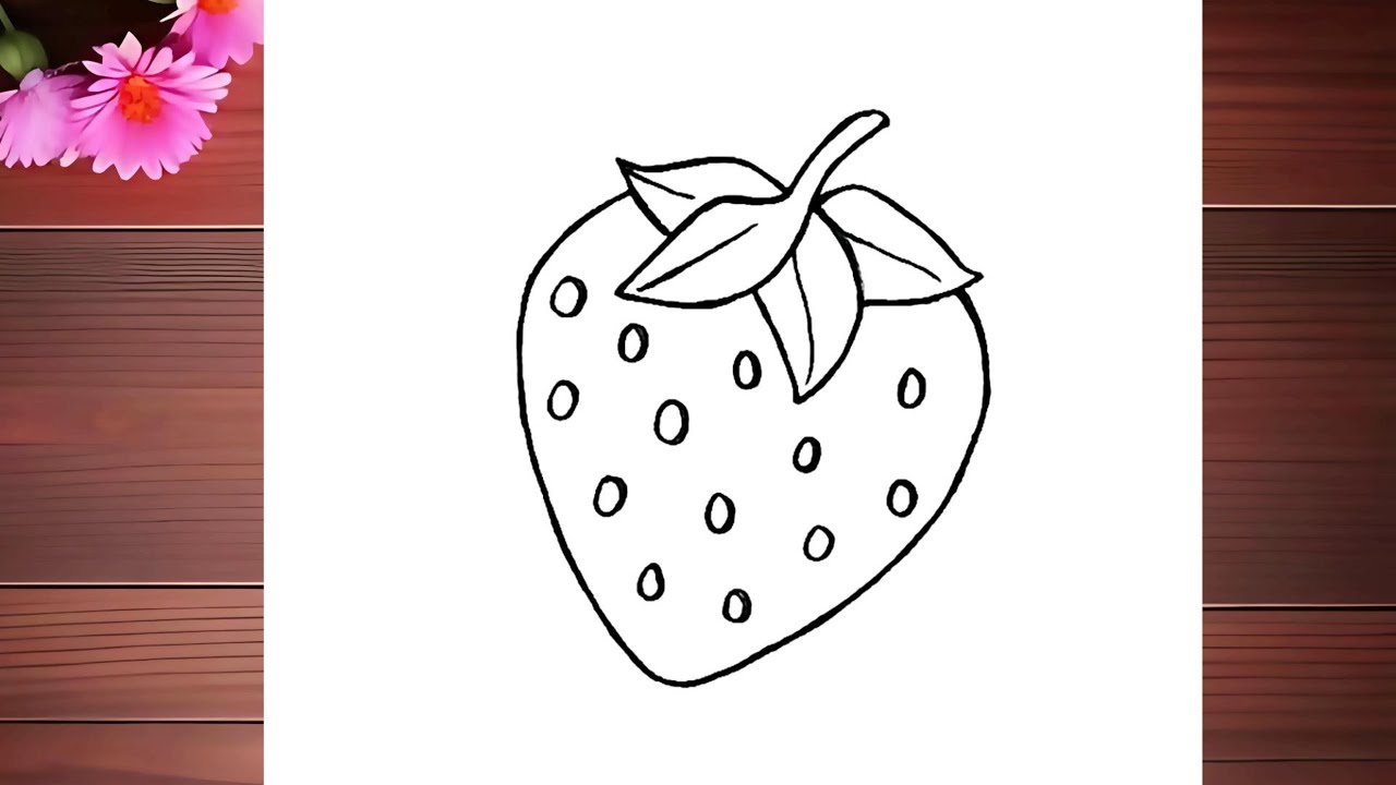 Easy Strawberry Drawing || How to Draw a strawberry || Cute Strawberry ...