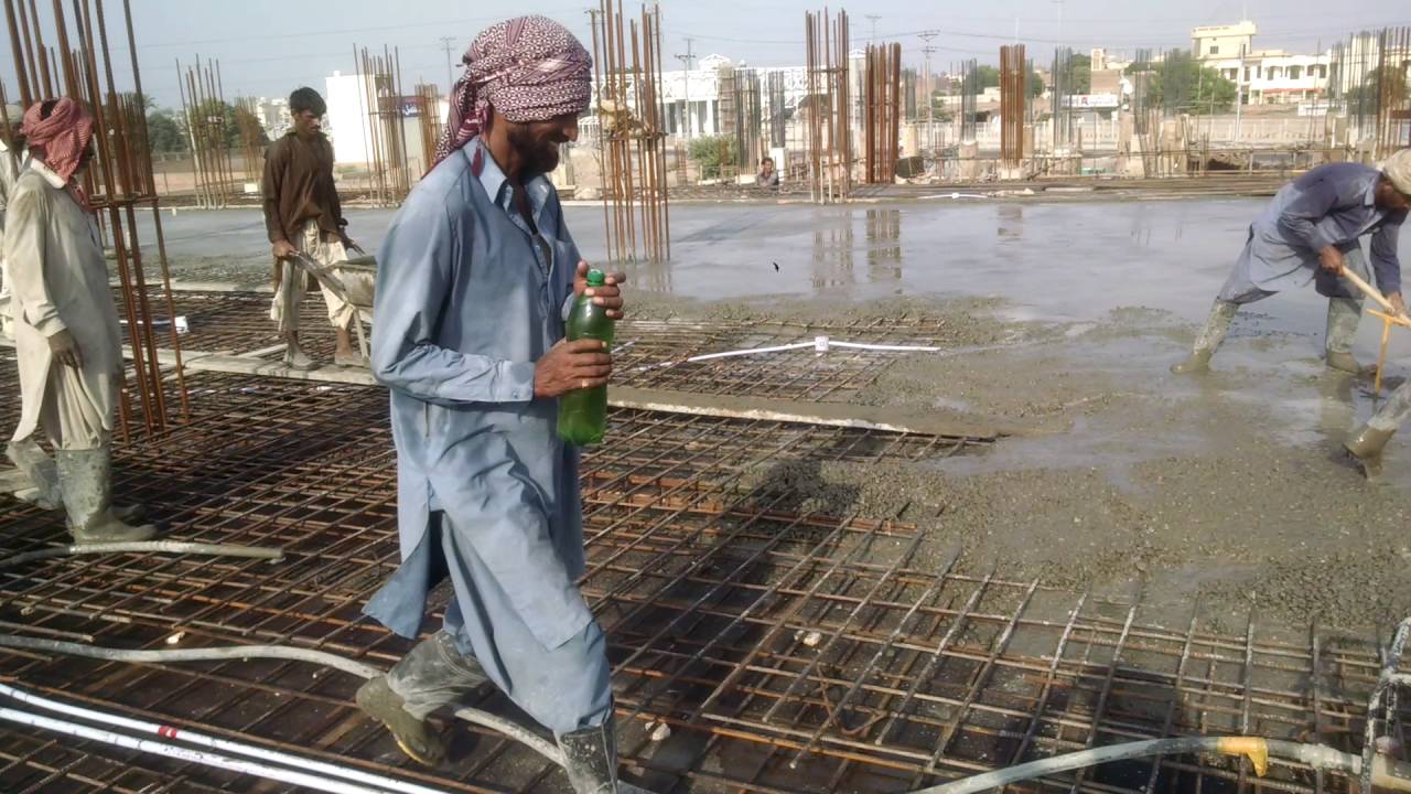 Concrete of RCc slab.... In pakistan - YouTube