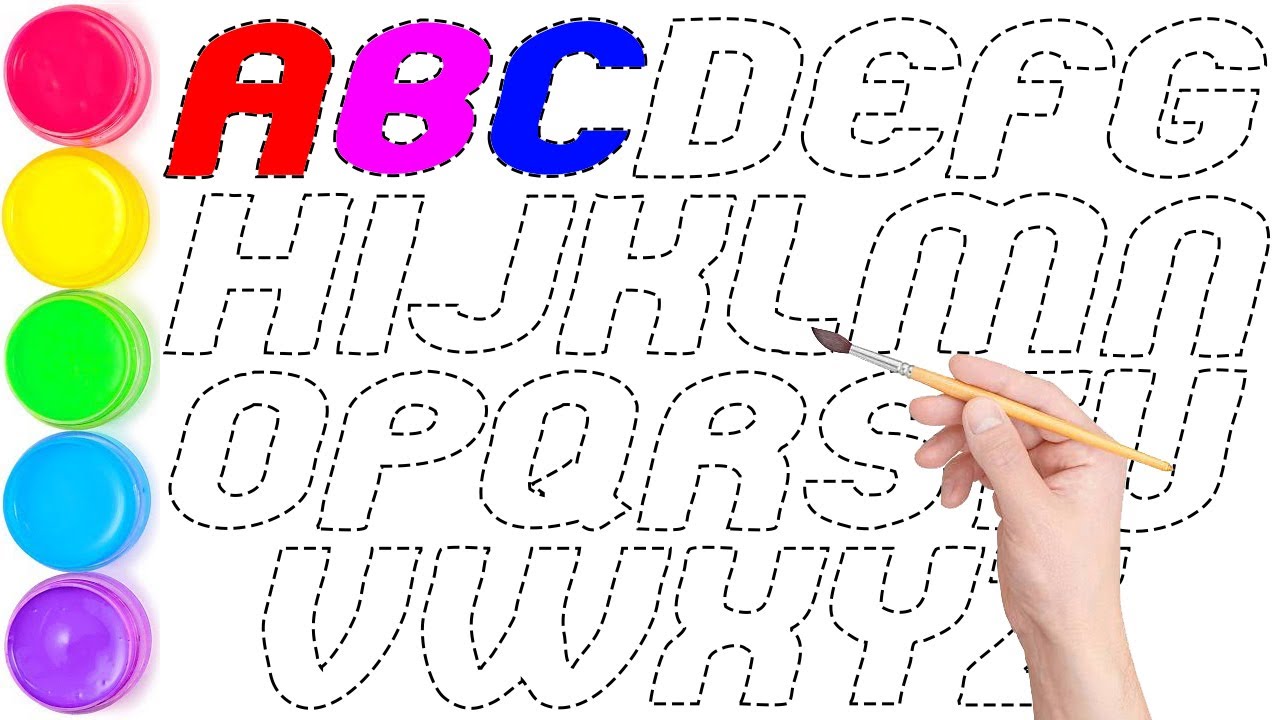 🎨 Alphabet Coloring Page🖍️Learn How to Draw and Paint Alphabet A to Z ...