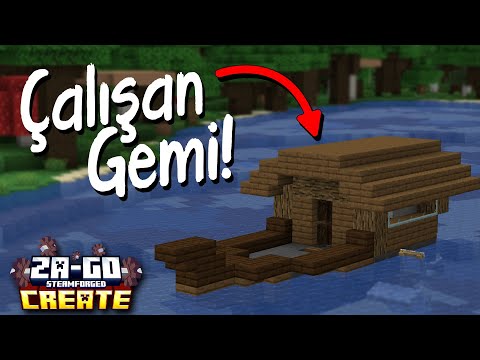 Create modu ile Çalışan GEMİ Yaptım! Galiba? | Create: Steamforged