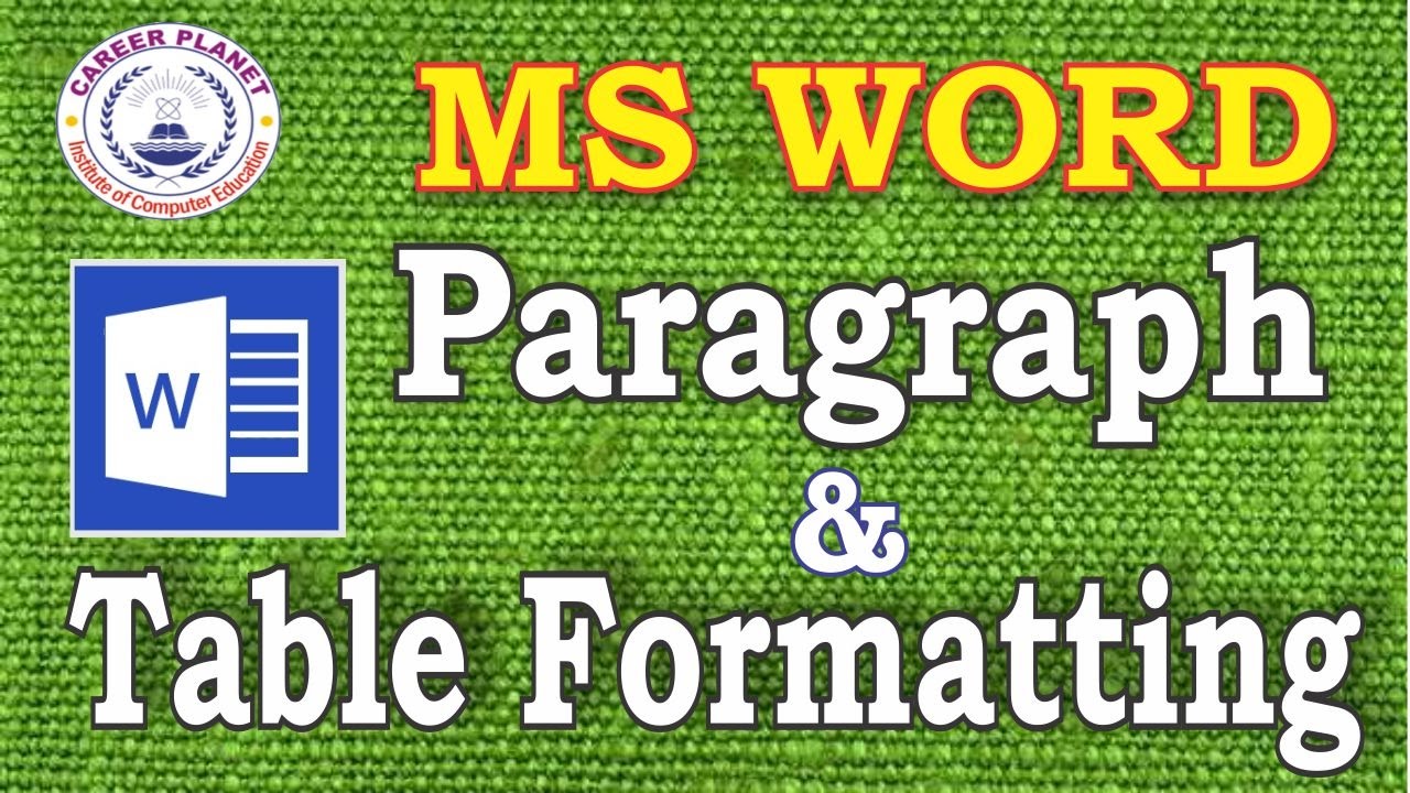 MS Word-Paragraph & Table Formatting in Hindi| Formatting Tricks in ...