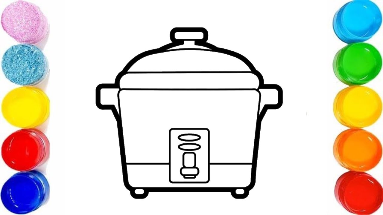 Rice Cooker Step by Step painting and coloring for kids and toddlers ...