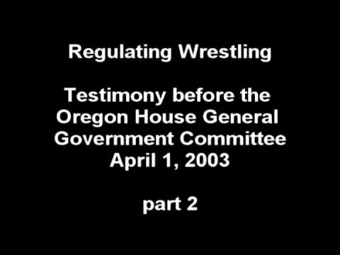WWE Executive Richard Hering Testifying Against Steroid Regulation Part ...