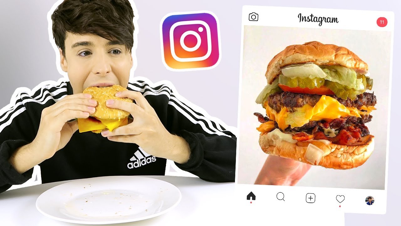 i ate foods from my INSTAGRAM EXPLORE PAGE for 24 hours - YouTube