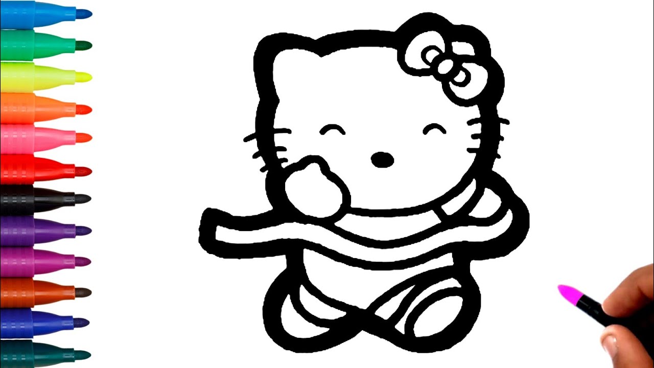 Winner Hello Kitty Drawing and Coloring for Kids, Toddlers - How to ...