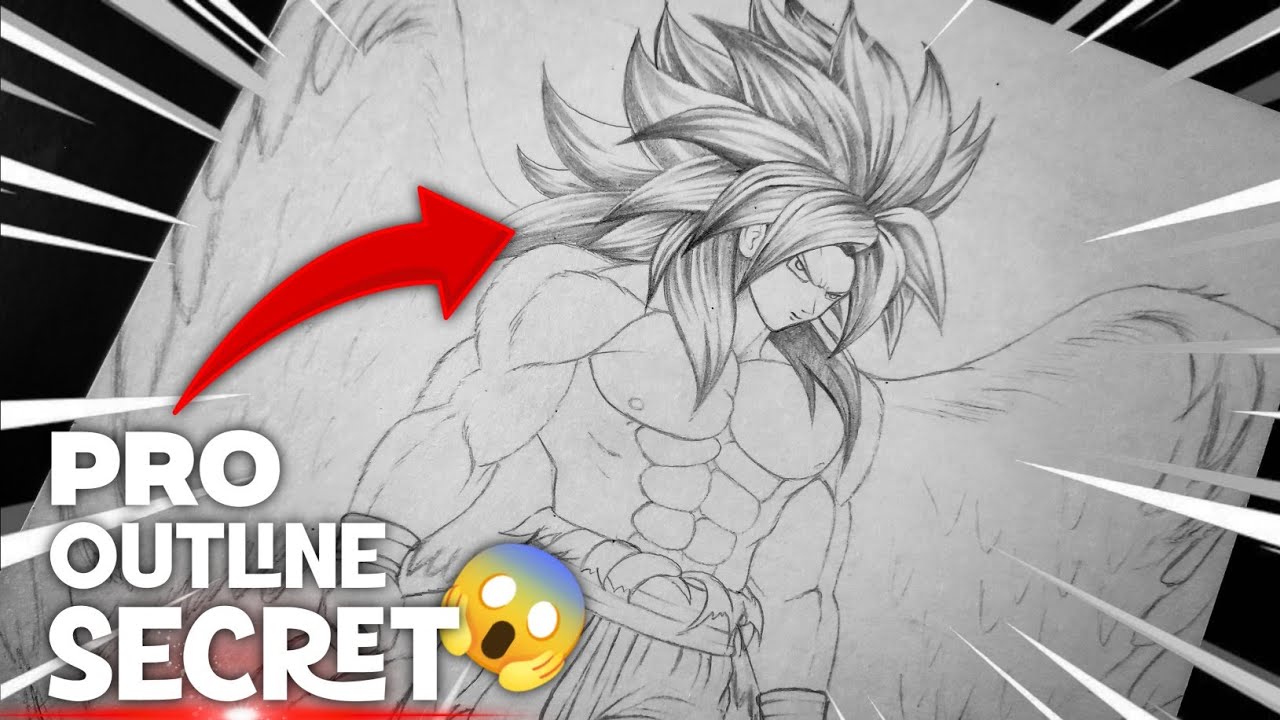 Goku SSJ4 Outline Tutorial Secret 😱 | Perfect Anime Outline Tutorial ...