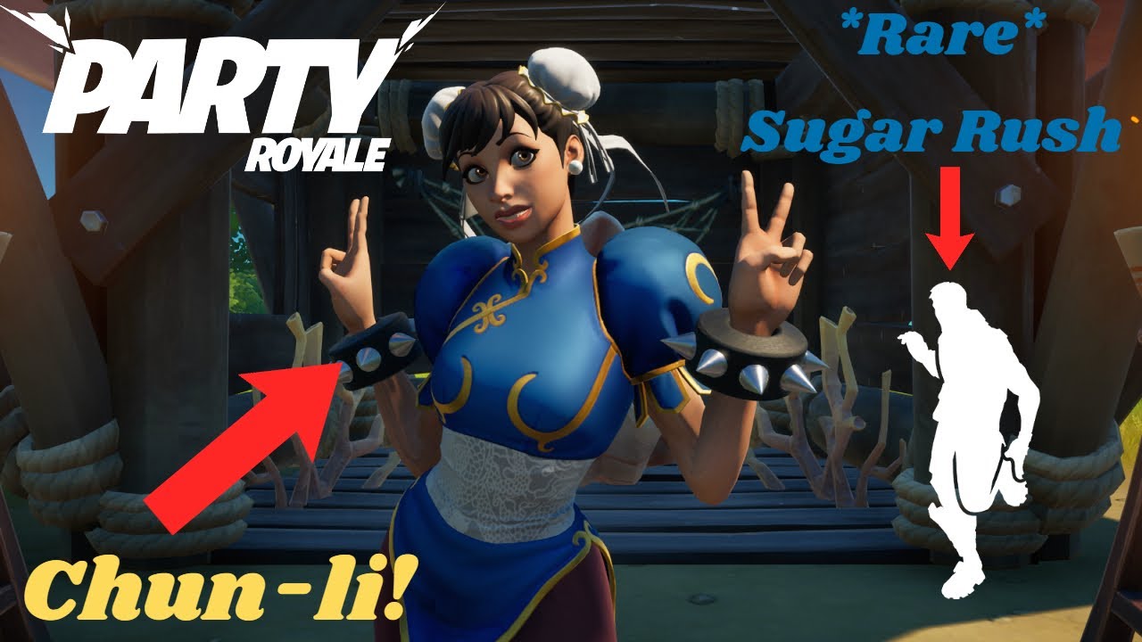 Using *RARE* SUGAR RUSH Emote with CHUN-LI in Party Royale! ( Fortnite ...