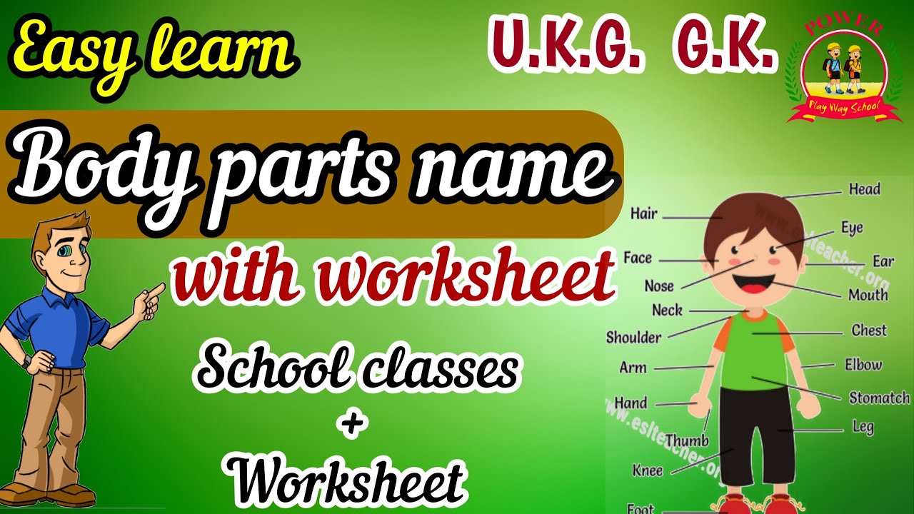 Body parts name || UKG class GK || Lecture 4 || School classes at home ...
