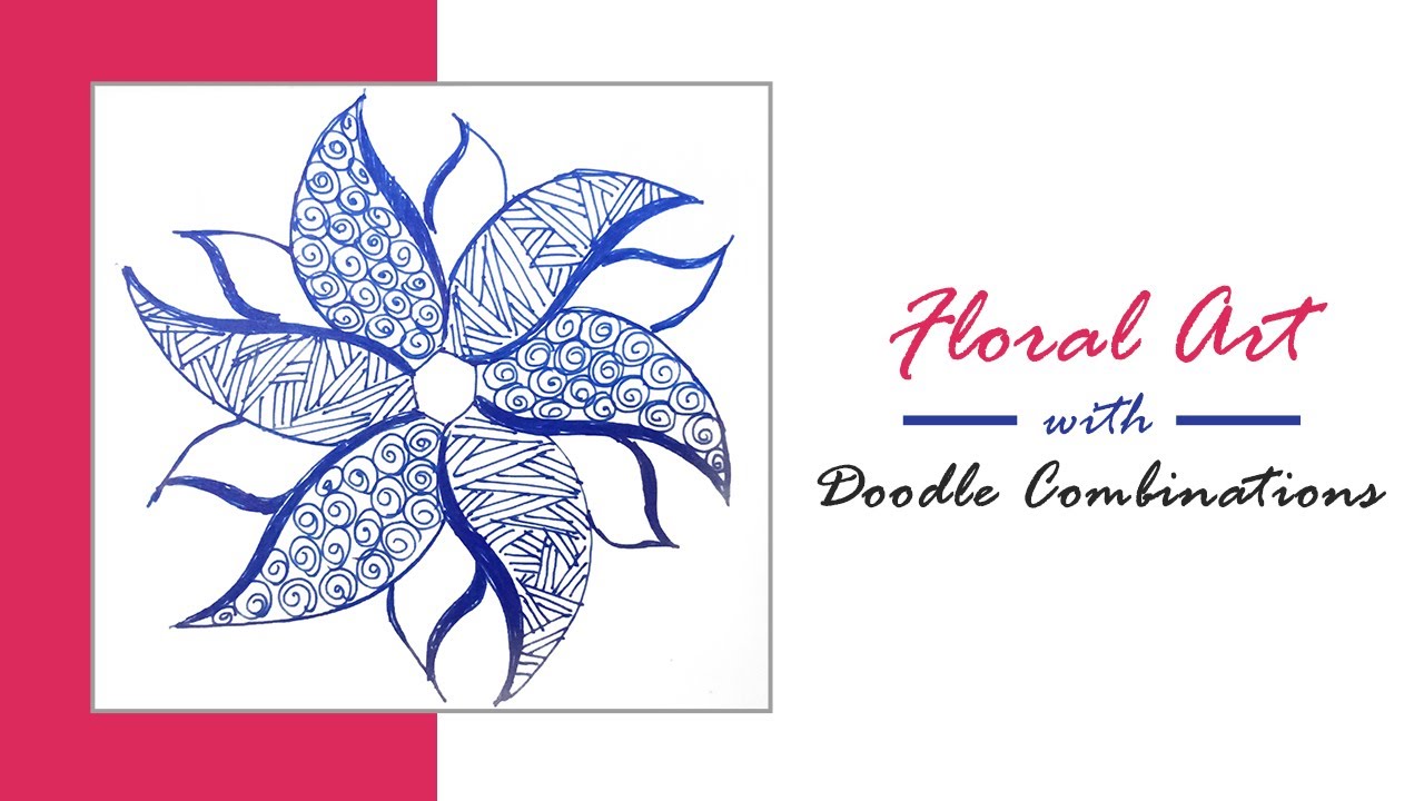 Floral Art with Doodle combinations - YouTube