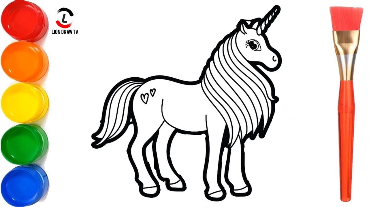 How to Draw unicon drawing, Painting and Coloring for Kids & Toddlers ...
