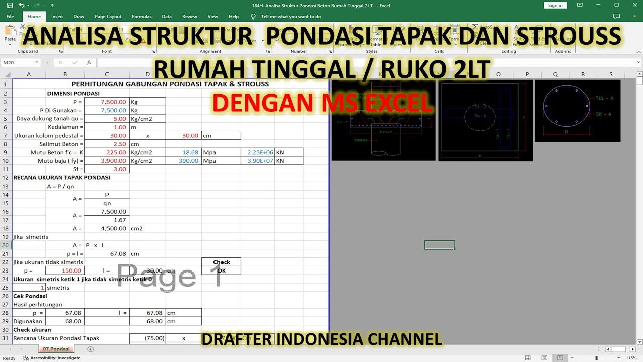ANALISA STRUKTUR PONDASI TAPAK BETON DAN STROUSS RUMAH TINGGAL 2 LT ...