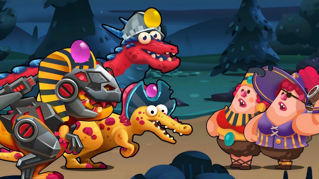 Powerful Dinos T-Rex Jr, Spino and Thunder Drago - Dino Bash 2 Travel Through Time - YouTube