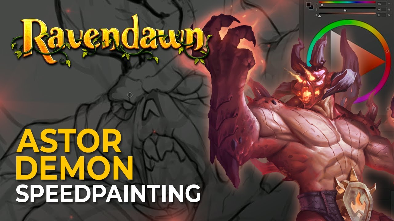Ravencard Speed Painting | Astor Demon Illustration - YouTube