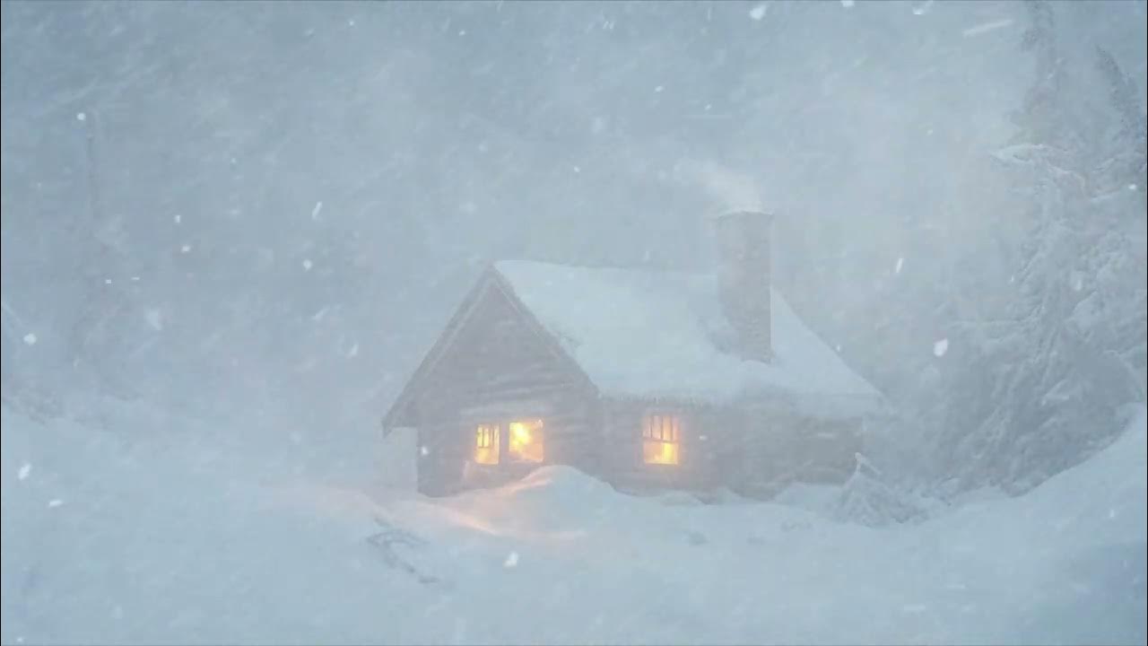 Intense Blizzard strikes a Lonely Log Cabin┇Frosty Wind Sound for Sleeping & Heavy Howling Wind ...