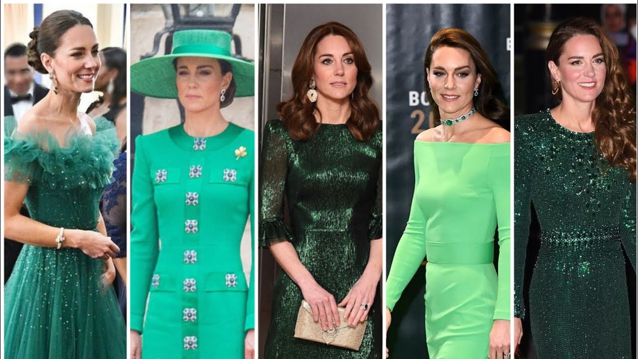 Princess kate stunning green ensembles/Kate's green outfits - YouTube