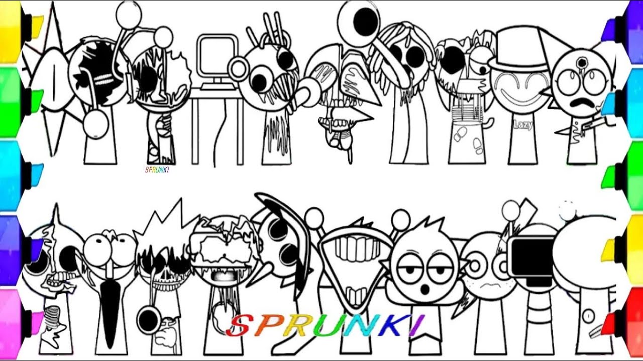 SPRUNKI New Coloring Pages / How to Color ALL Incredibox Sprunki New ...