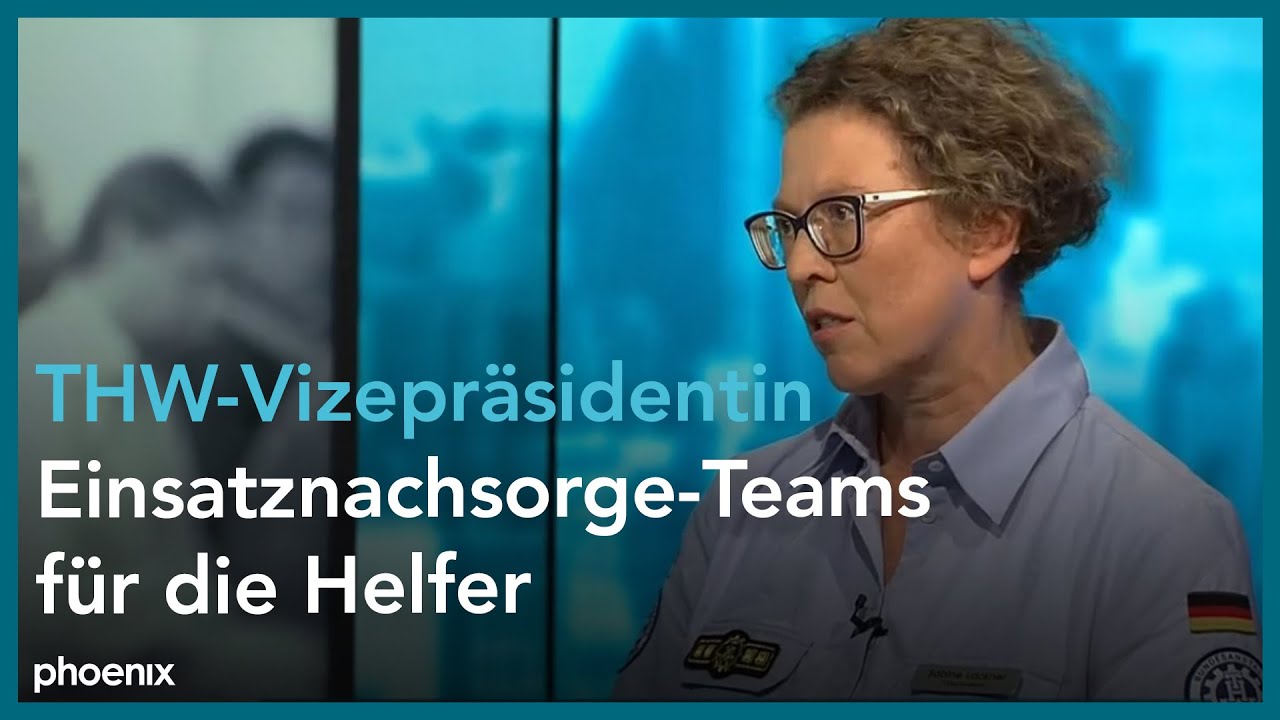 phoenix Moderatorin Tina Dauster im Gespräch mit THW-Vizepräsidentin ...