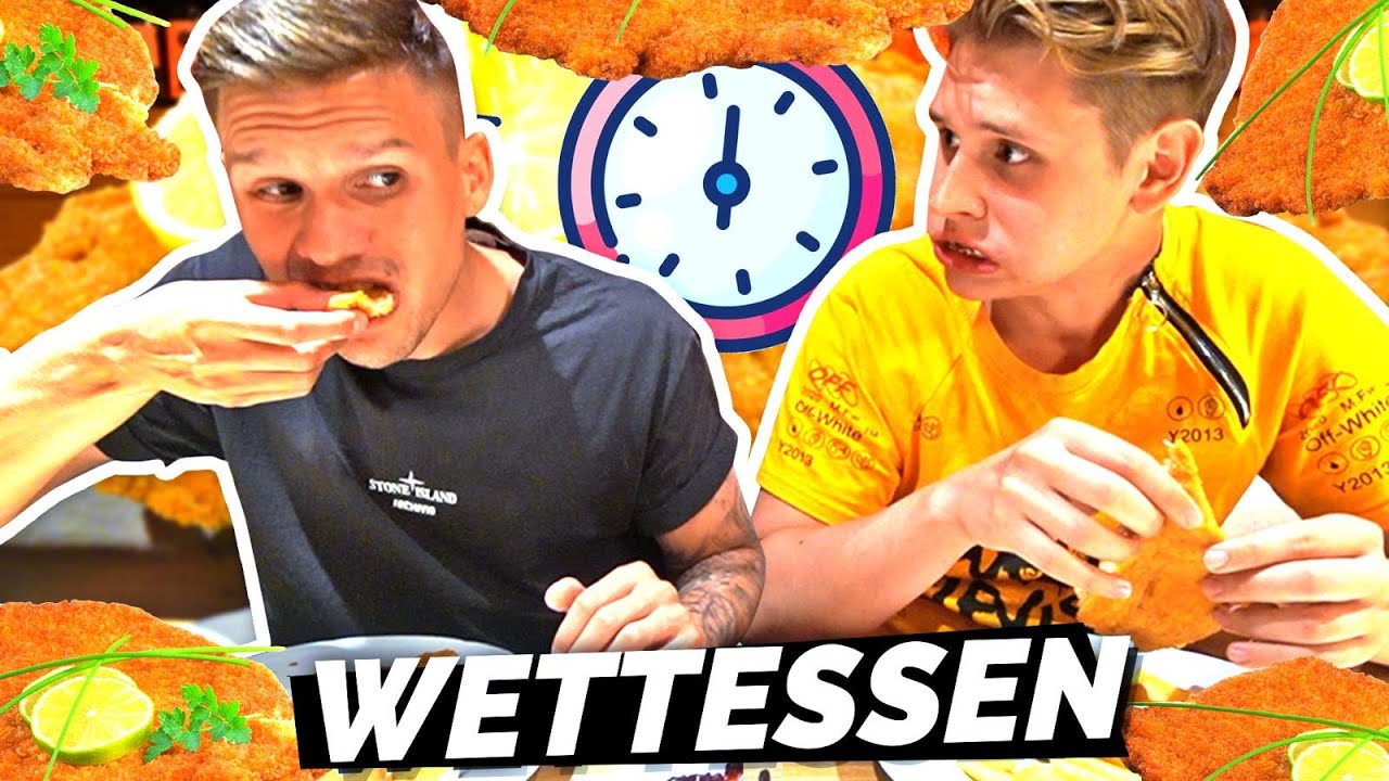 Wettessen vs meinen HALBBRUDER!!🤯 - SCHNITZEL WETTESSEN🤤 - YouTube