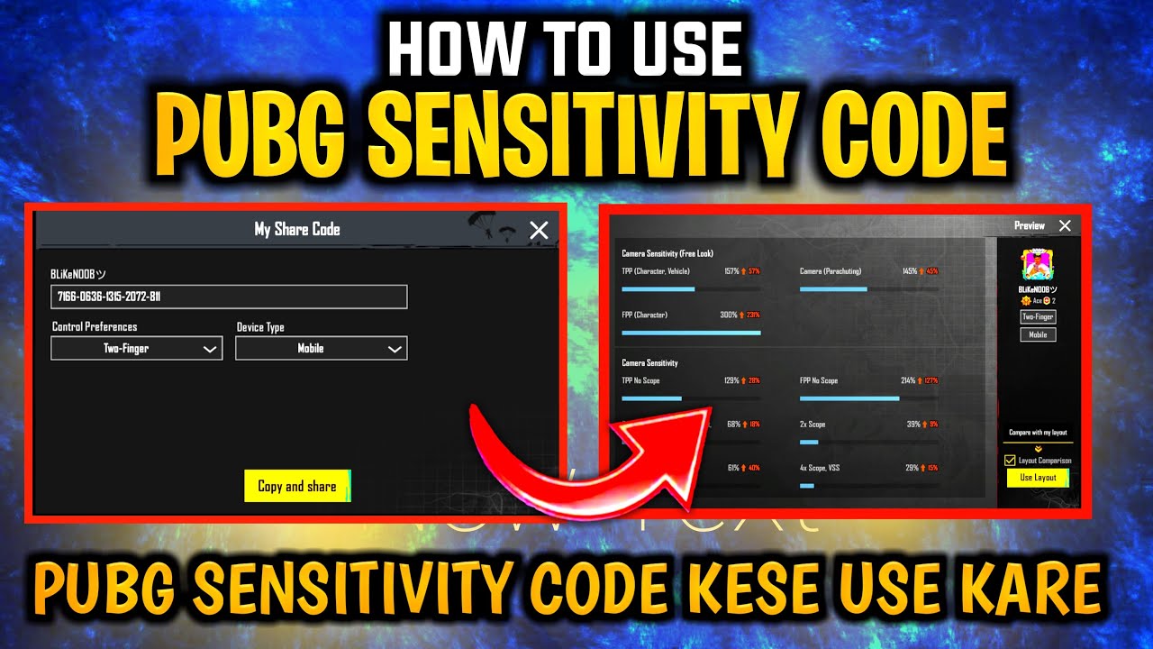 How to use pubg sensitivity code | pubg sensitivity code Kese use kare ...