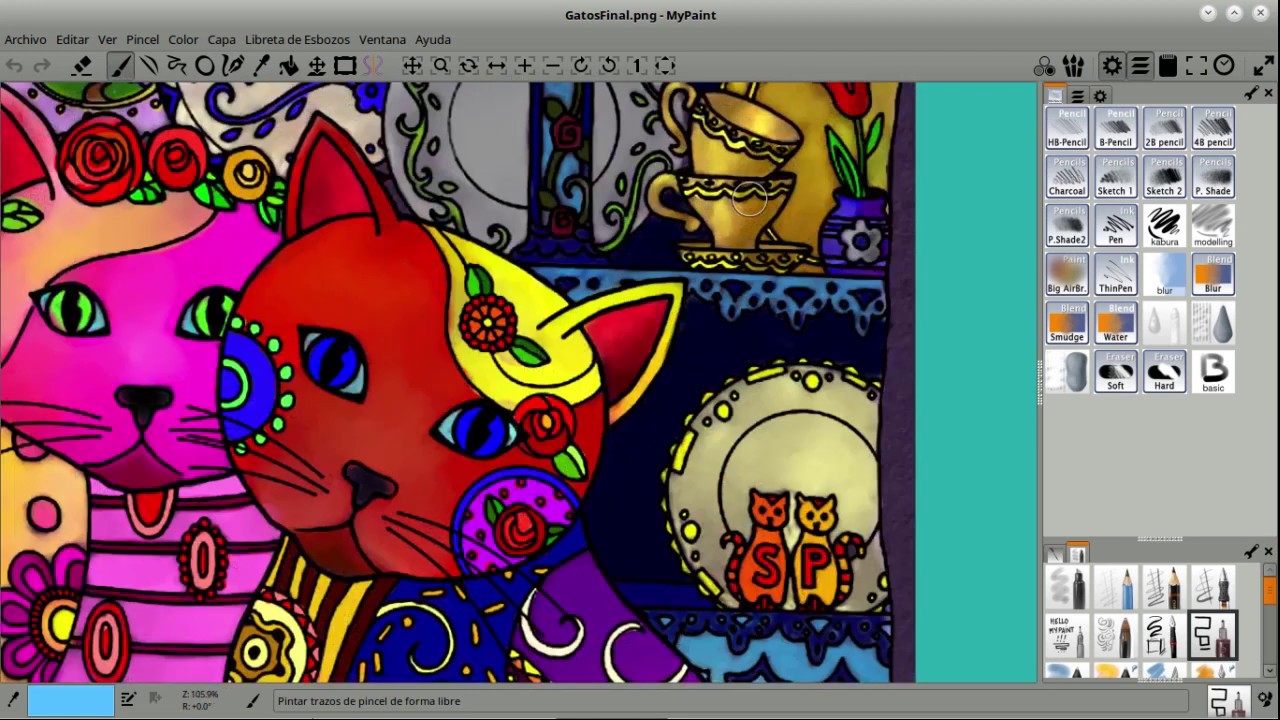 MyPaint 20.- Coloreando (colouring) con MyPaint - YouTube
