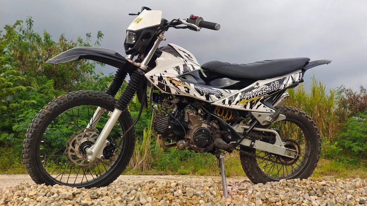 KAWASAKI ATHLETE KAZE BLITZ modifikasi trail ADVENTURE - YouTube