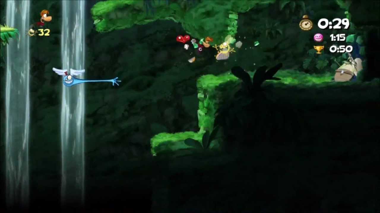 Rayman Origins (1080i HD) Walkthrough Part 9 - Swinging Caves - Time ...