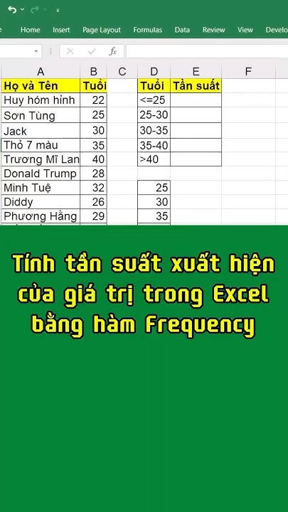 Tính tần suất xuất hiện của giá trị bằng hàm Frequency #excel #tinhocvanphong #exceltips #shorts ...