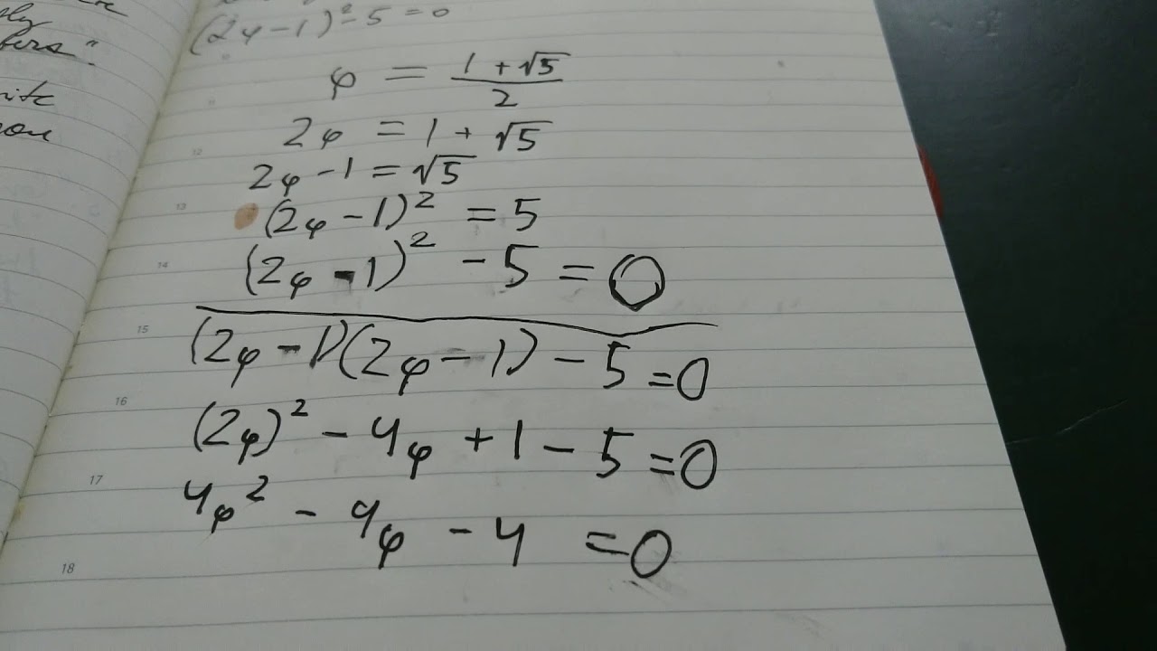 Simon's proof that Phi is an algebraic number - YouTube