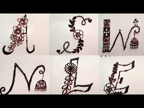 New alphabet mehndi designs|stylish alphabet henna design|alphabet ...