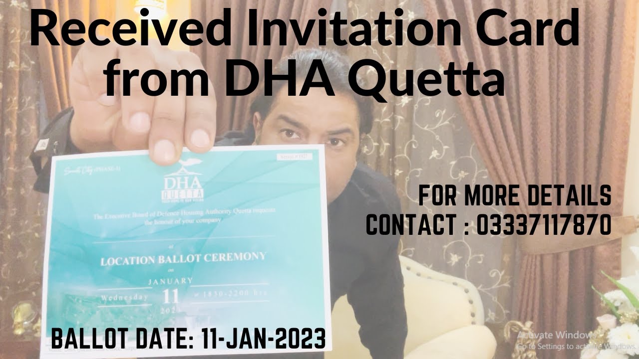 DHA Quetta | DHAQ Kanal Allocation Ballot invitation Received | Ballot ...