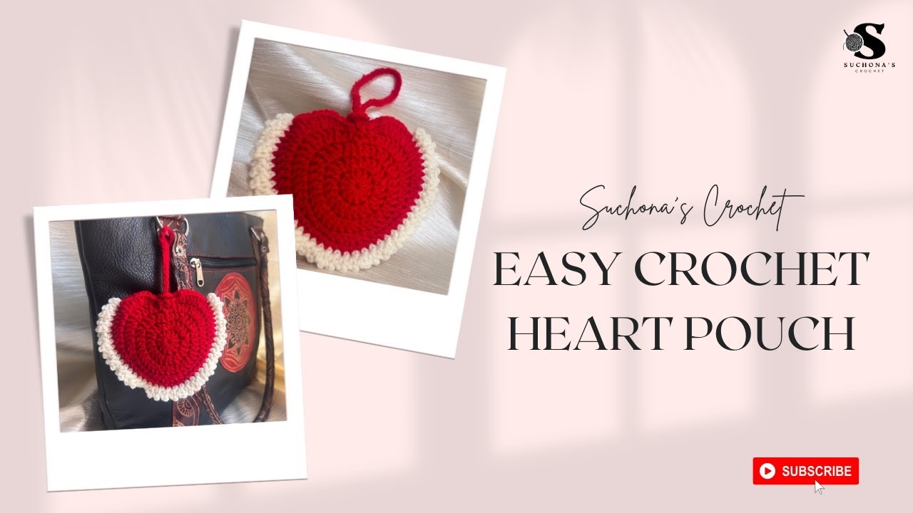 💖 Crochet Heart Pouch Tutorial | Easy DIY Mini Bag for Beginners! - YouTube