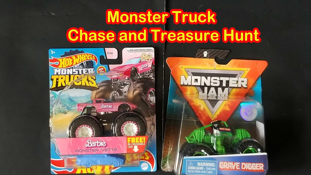 Opening Hot Wheels Barbie Monster Truck Treasure Hunt and Monster Jam ...