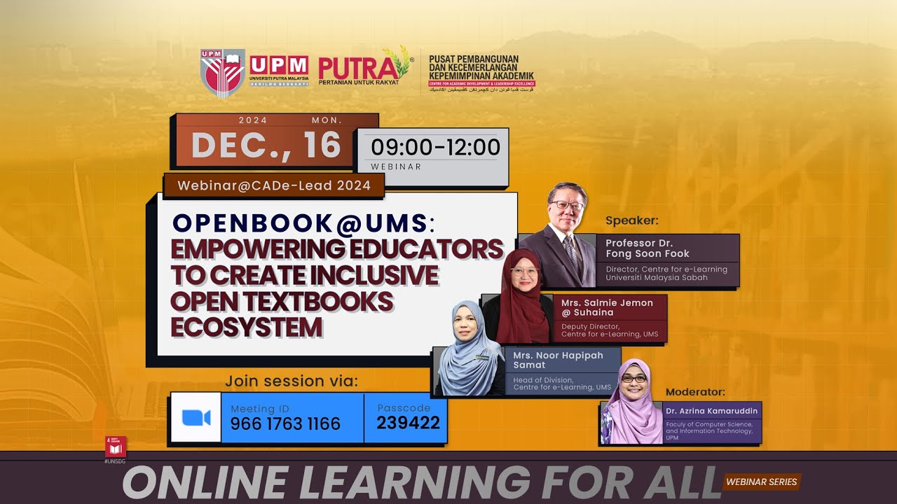 Webinar@CADe-Lead / Openbook@UMS: Empowering Educators to Create Inclusive Open Textbooks ...