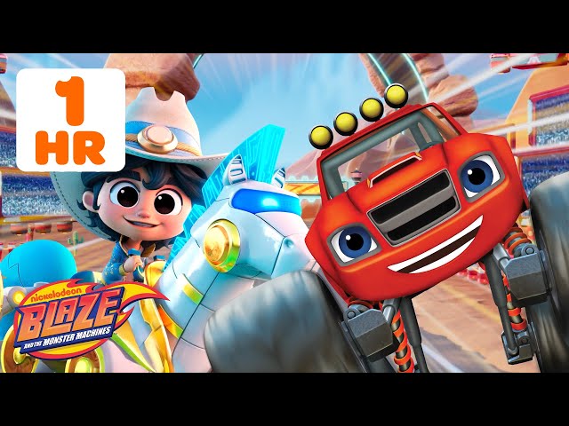 1 HOUR of Blaze's Blazing Speed Missions & Kid Cowboy's Races! #2 ...