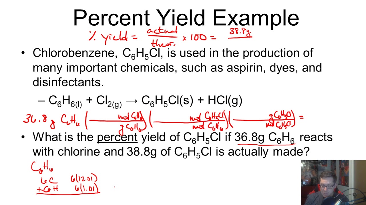 Chem 1 Unit 8 Part 2 Percent, Actual, and Theoretical Yields - YouTube