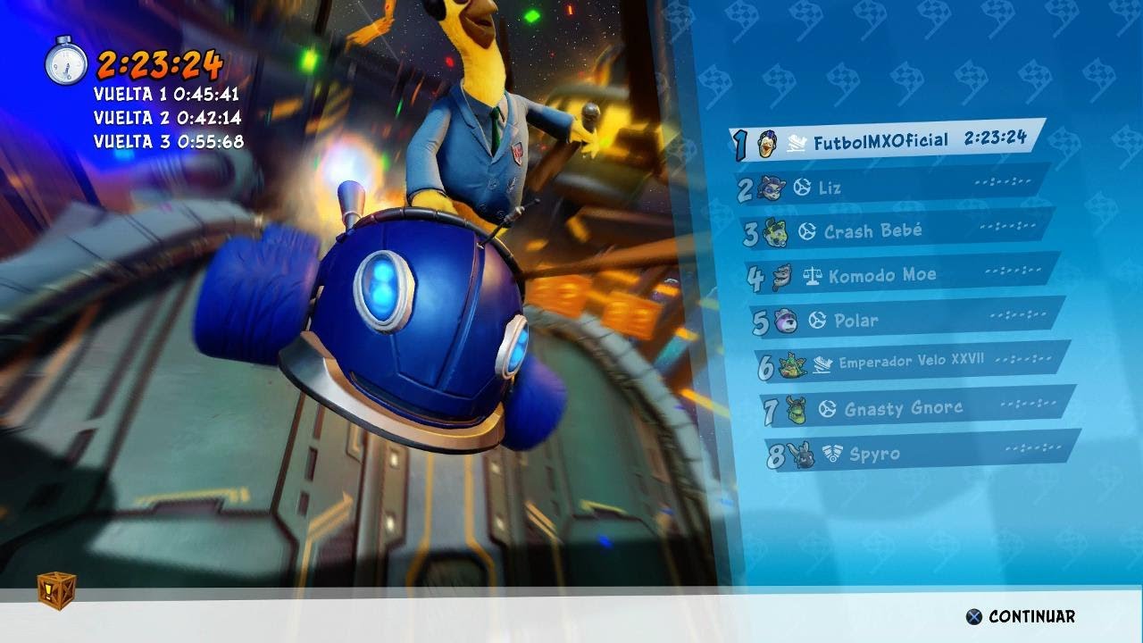 Crash CTR | Pista Autopista Espacial | Termino en Primer Lugar con Stew ...