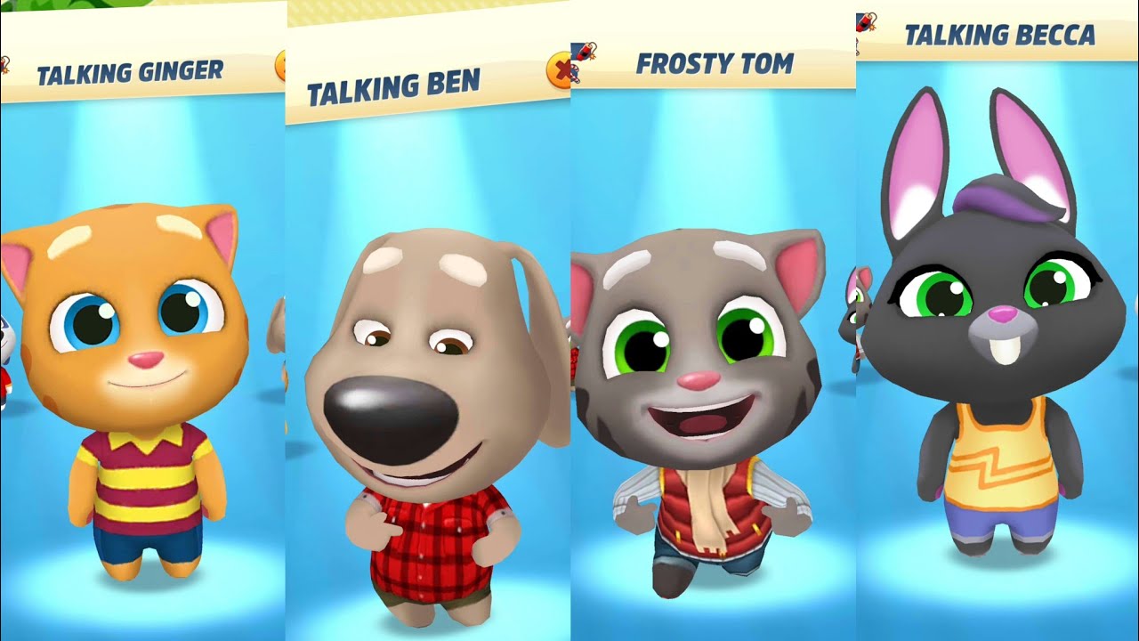 Talking Tom Gold Run!Running GINGER, BEN ,TOM, BECCA, #gaming ... - YouTube
