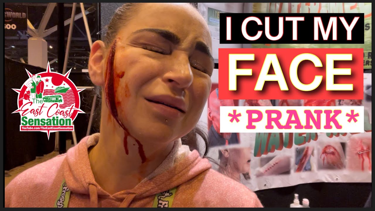 I CUT MY FACE ~REAL BAD~ PRANK! - YouTube