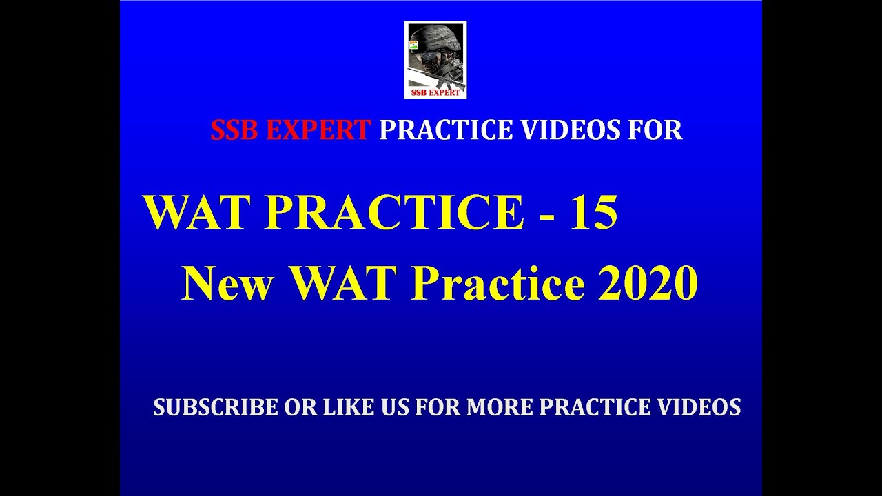 WAT Practice Set - 14 With Answers II SSB Interview Preparation (Online ...