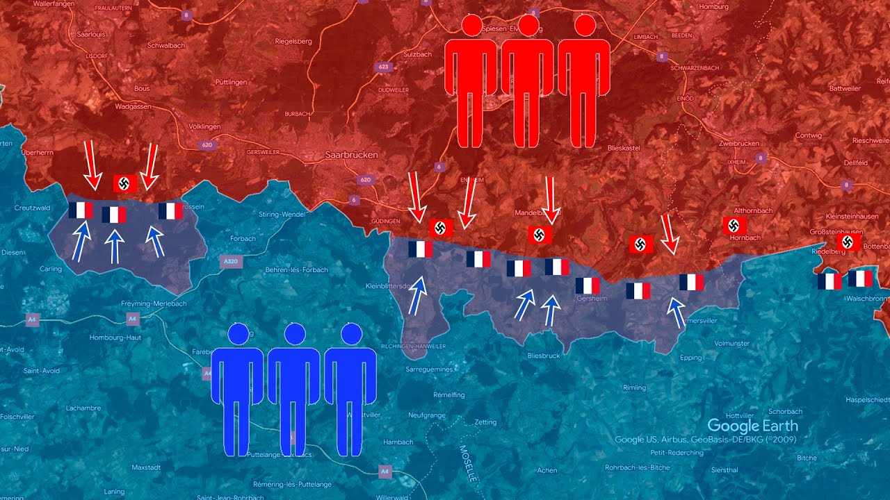 Saar Offensive in 1 minute using Google Earth - YouTube