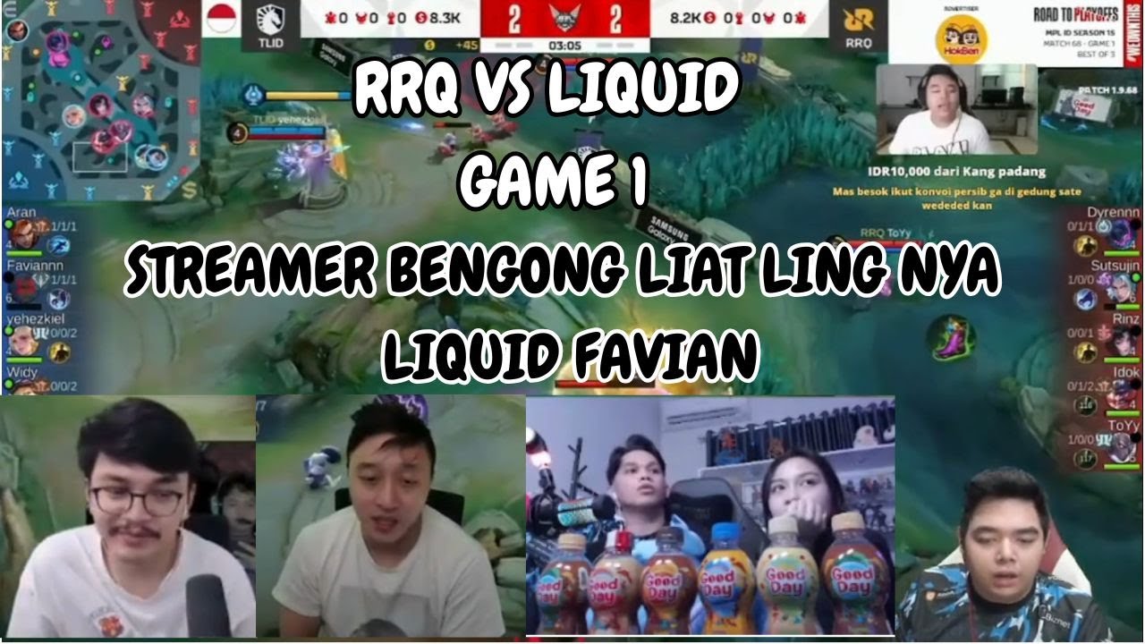 REAKSI STREAMER RRQ DI B*NT*I LIQUID GAME 1|| MAS ADE KAGET SAMA LING ...