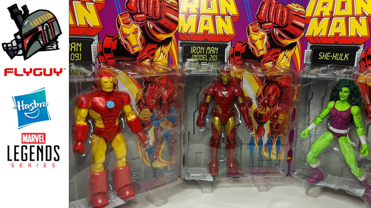 Marvel Legends Iron Man Retro She-Hulk, Iron Man Model 09 & 20 Toy ...
