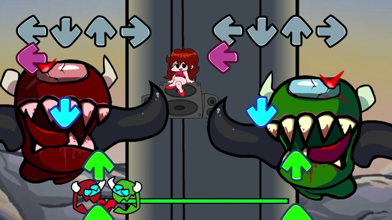 Friday Night Funkin' Red Imposter Vs Green Imposter in The Spooky ...