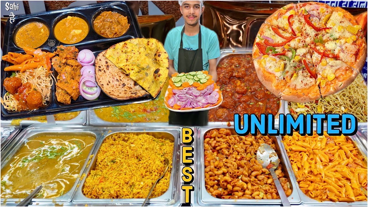 Unlimited Food Buffet in Rs 160 | Street Food India | Luxury in Cheap ...