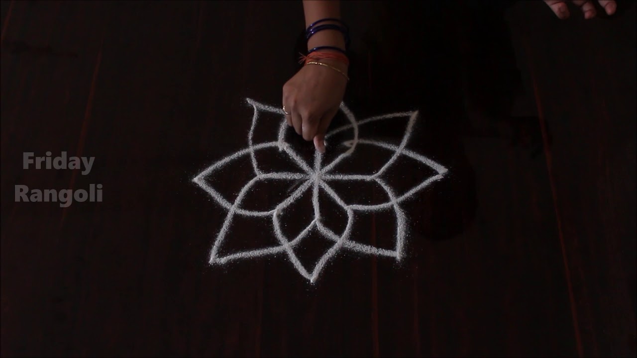 Lakshmi Padmam Rangoli లక్ష్మి పద్మం ముగ్గు - YouTube