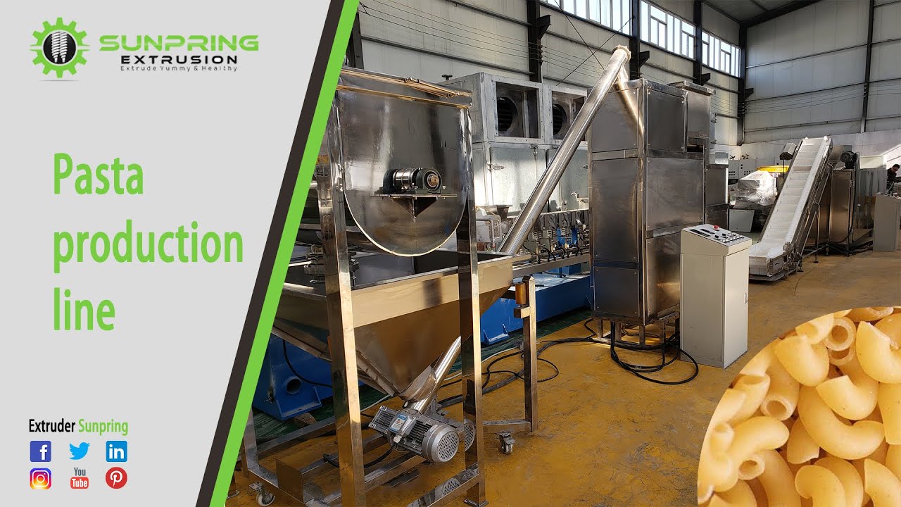 Pasta production line:Short pasta macaroni making machine processing ...