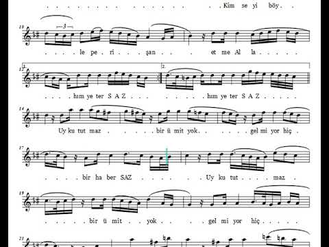 Kimseyi Böyle Perişan Etme - Nota Eşliğinde Karaoke (Ahenk: Kız Neyi - 4 Ses - B)