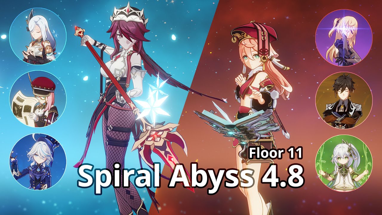 Rosaria C6 + Shenhe C0 & Yanfei C6 - Spiral Abyss 4.8 Floor 11 (9 Stars ...