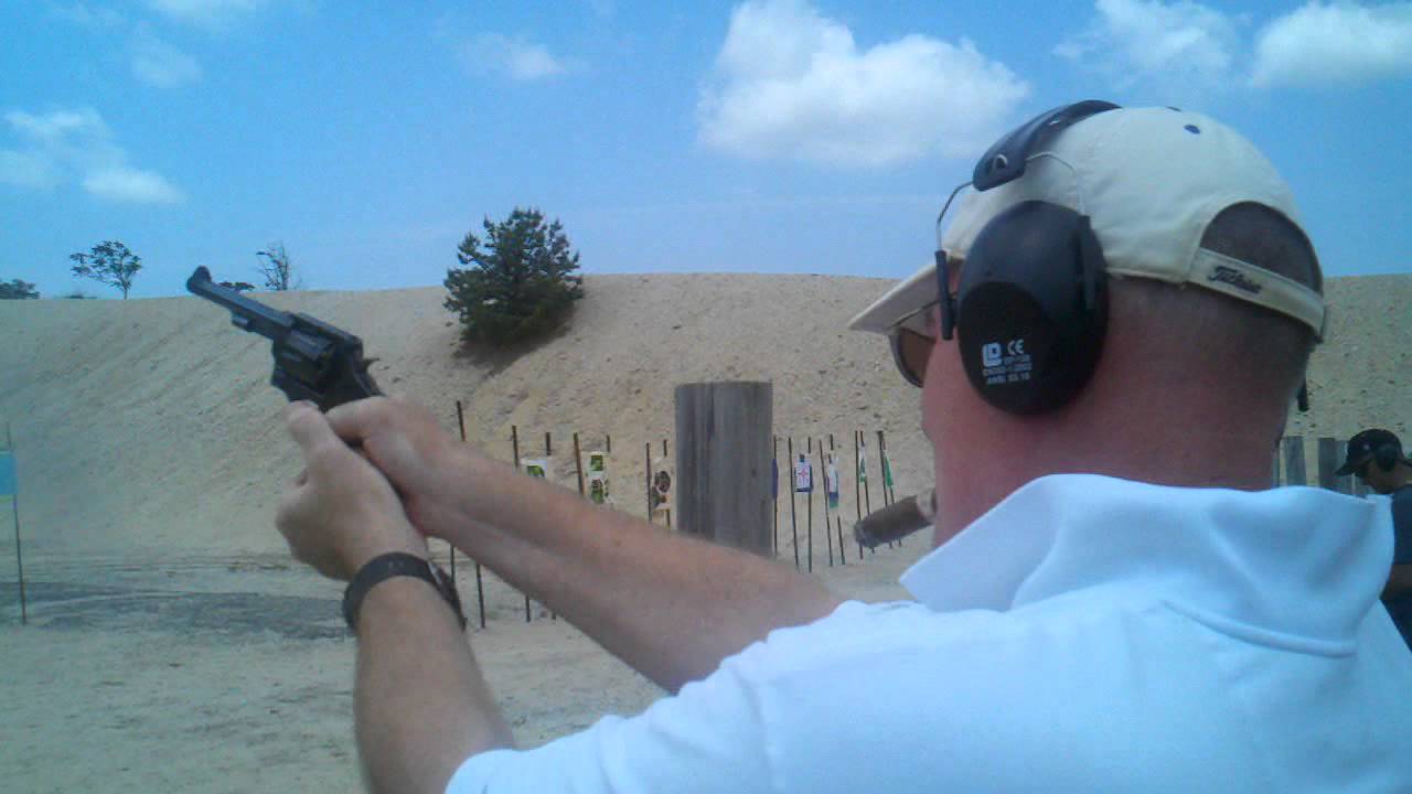 Shooting a 45acp at calverton range - YouTube